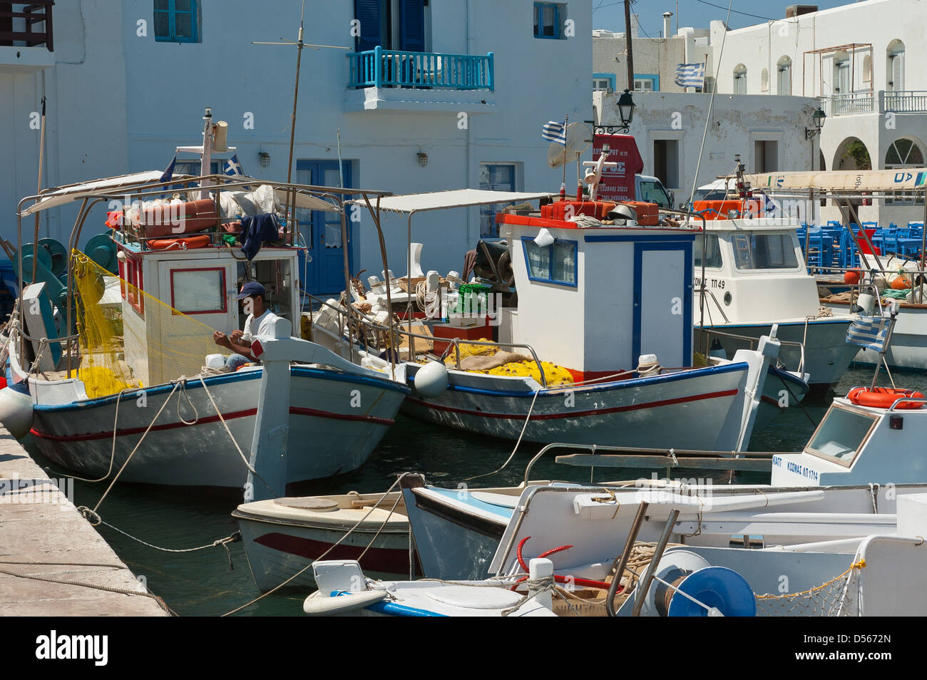 Naoussa Harbour, Paros, Cyclades Islands, Greece Stock Photo - Alamy