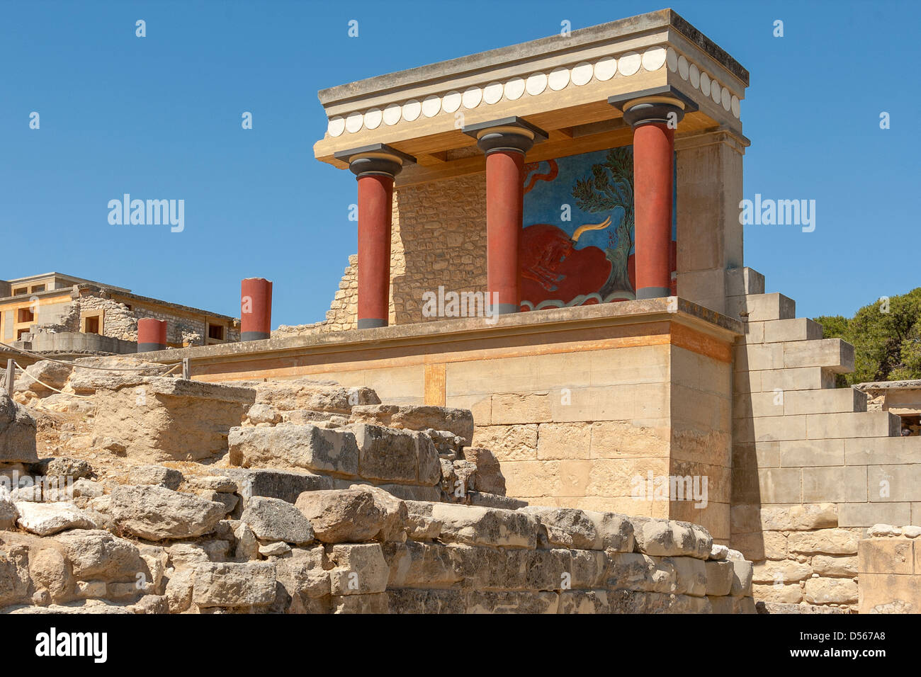 Reconstructed Royal Palace, Knossos, Crete, Greece Stock Photo - Alamy