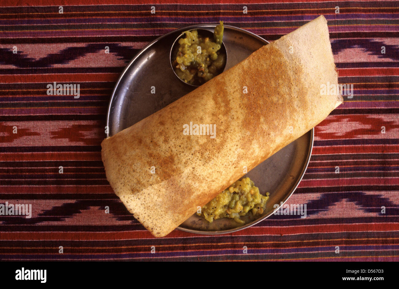 Masala Dosa or Masala Dose a fermented crepe made from rice batter and ...