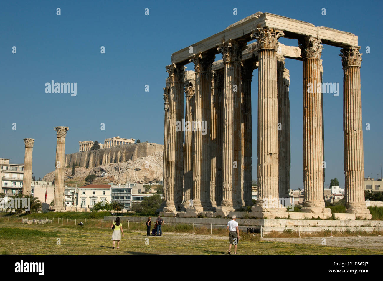 Temple of Zeus and the Acropolis, Athens, Greece Stock Photo - Alamy