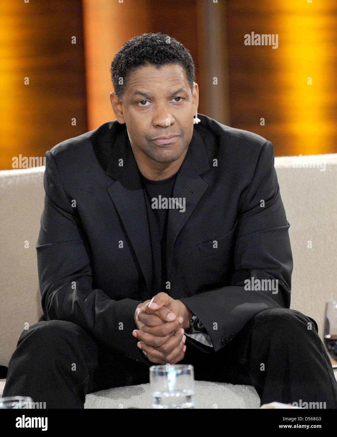 US Hollywood actor Denzel Washington appears on the German telelvision ...