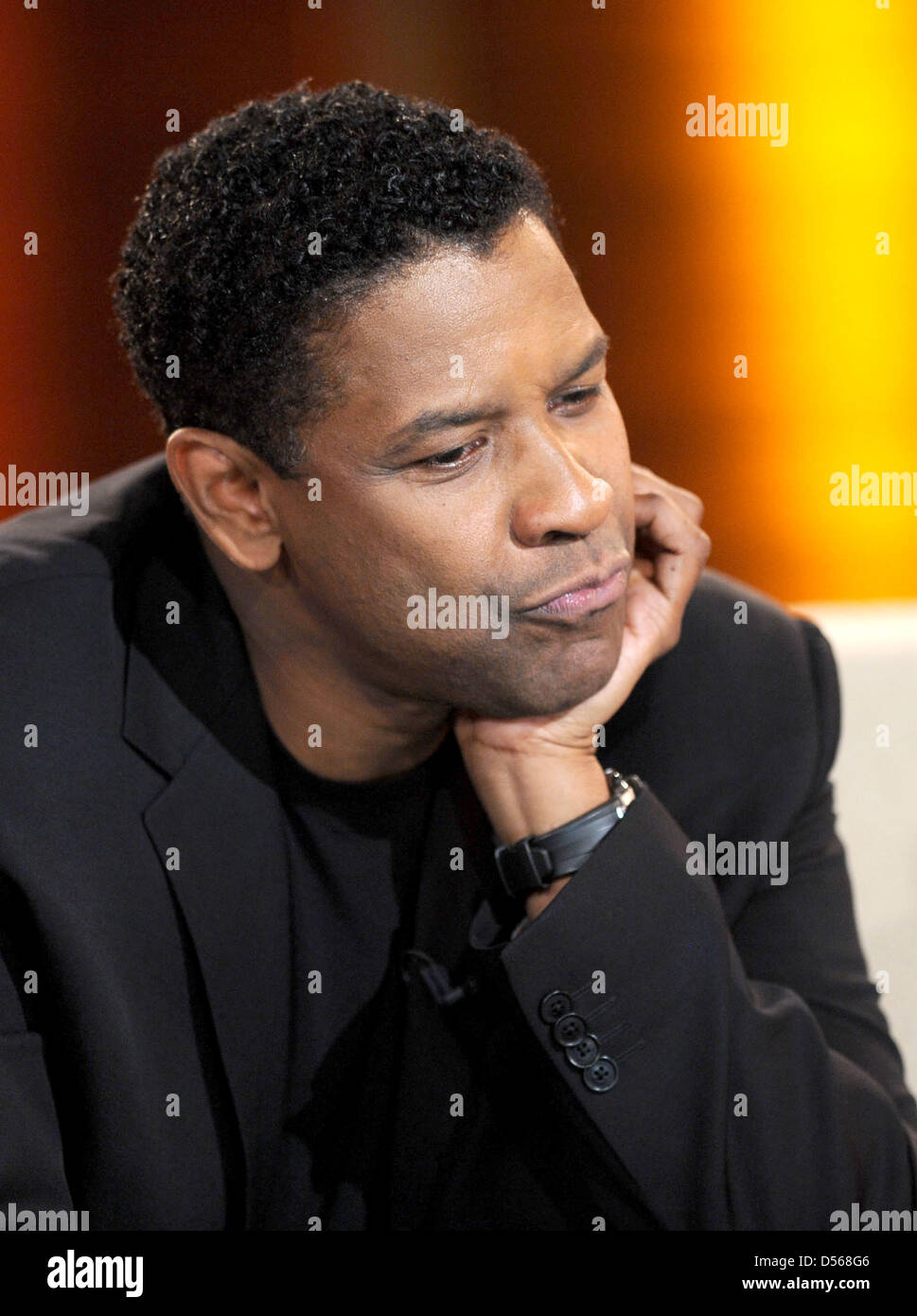 US Hollywood actor Denzel Washington appears on the German telelvision ...