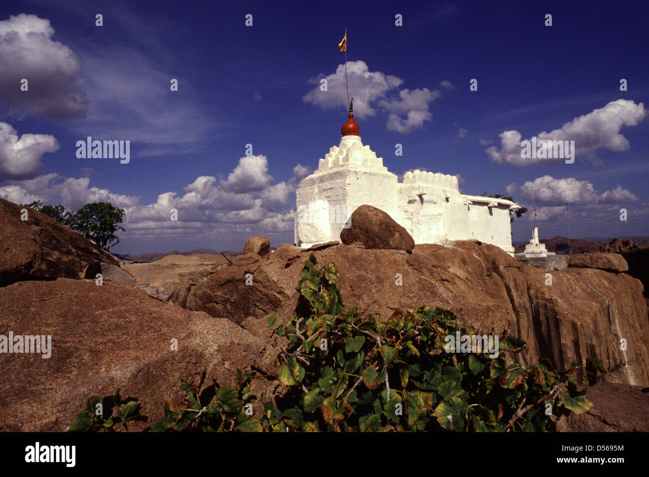 The whitewashed Hindu Yantrodharaka Hanuman Temple (also known as ...