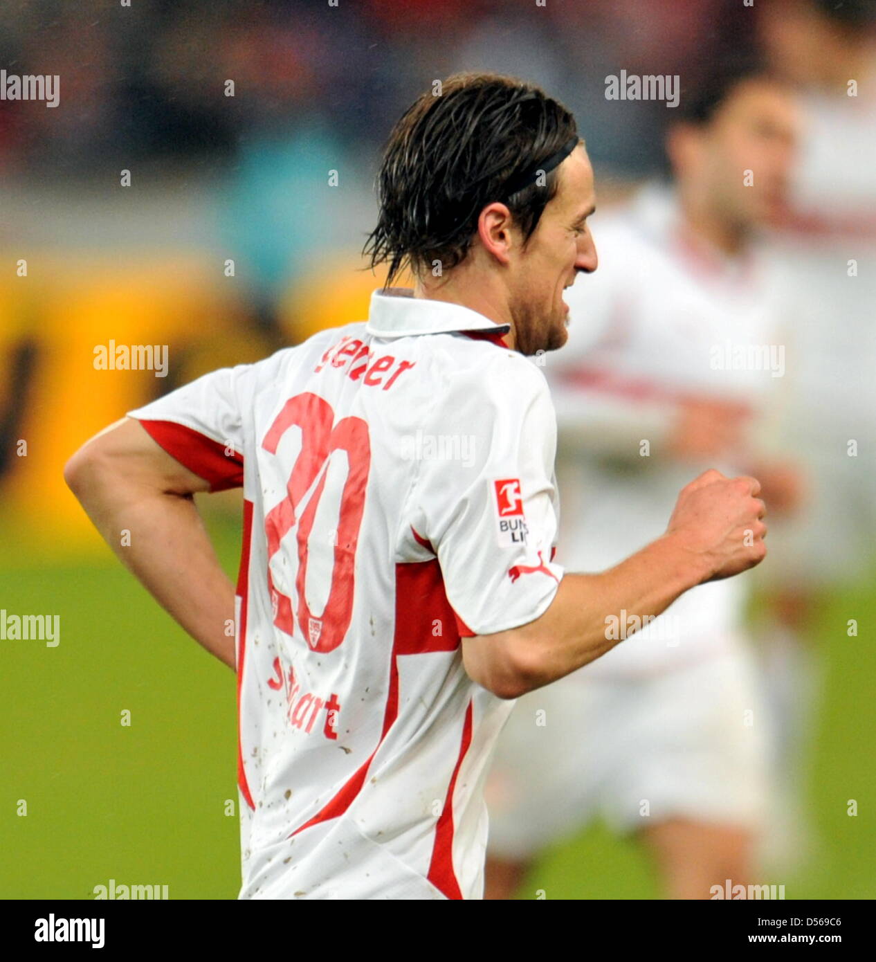Stuttgart's Christian Gentner celebrates his 4-0 during German ...
