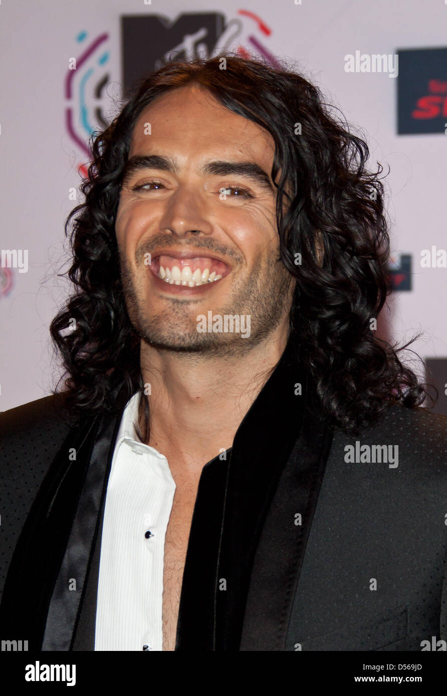 British comedian Russell Brand arrives at the 2010 MTV Europe Music ...