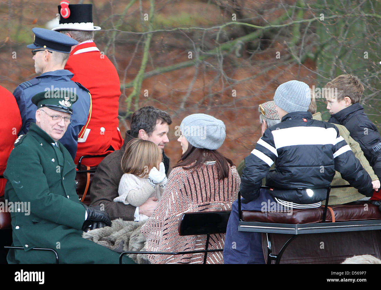 Danish royal family leave for the royal hunt in a horse carriage at the ...