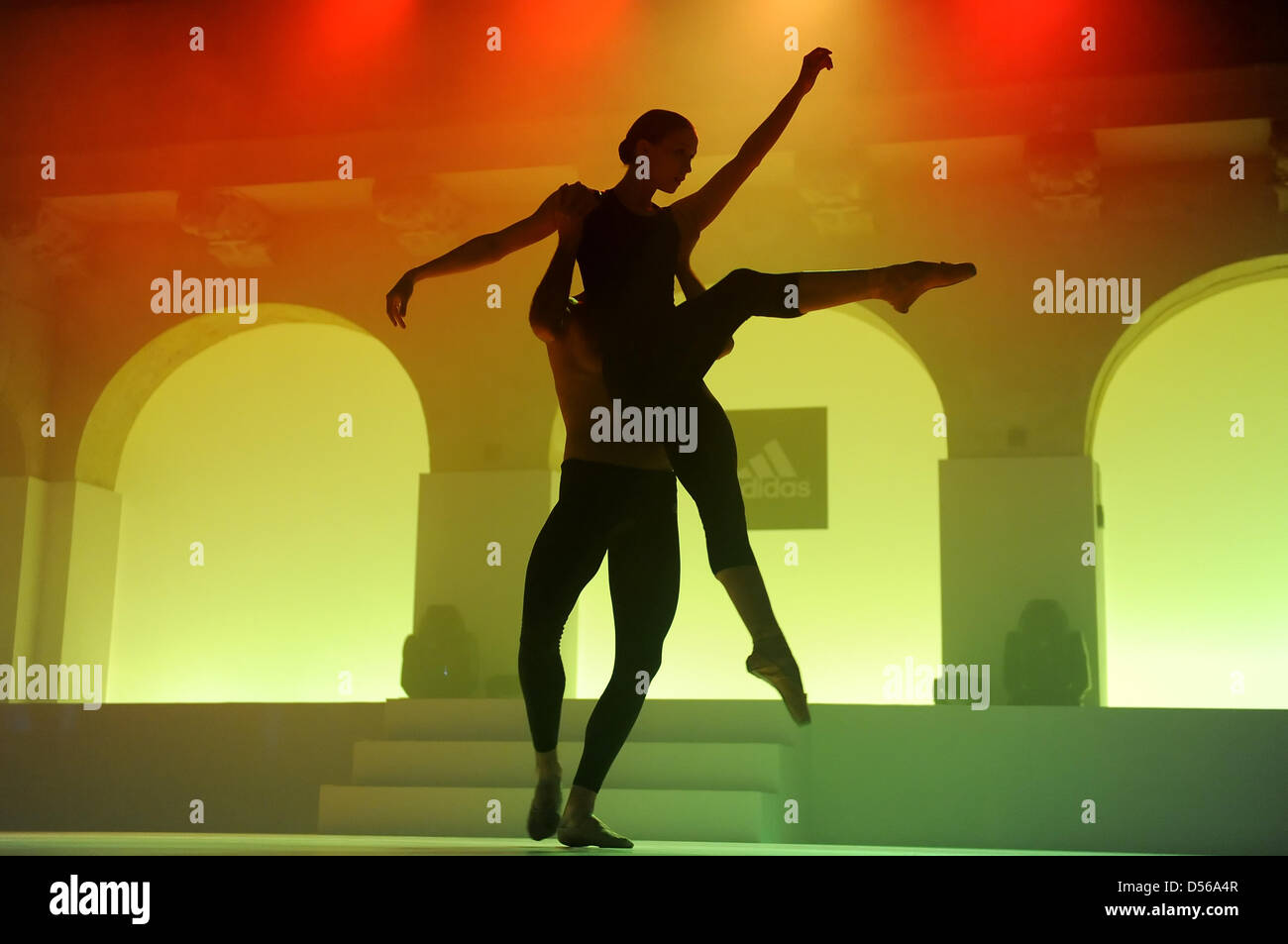 Dancers of the Staatsballett Berlin dance in the historic swimming pool ...