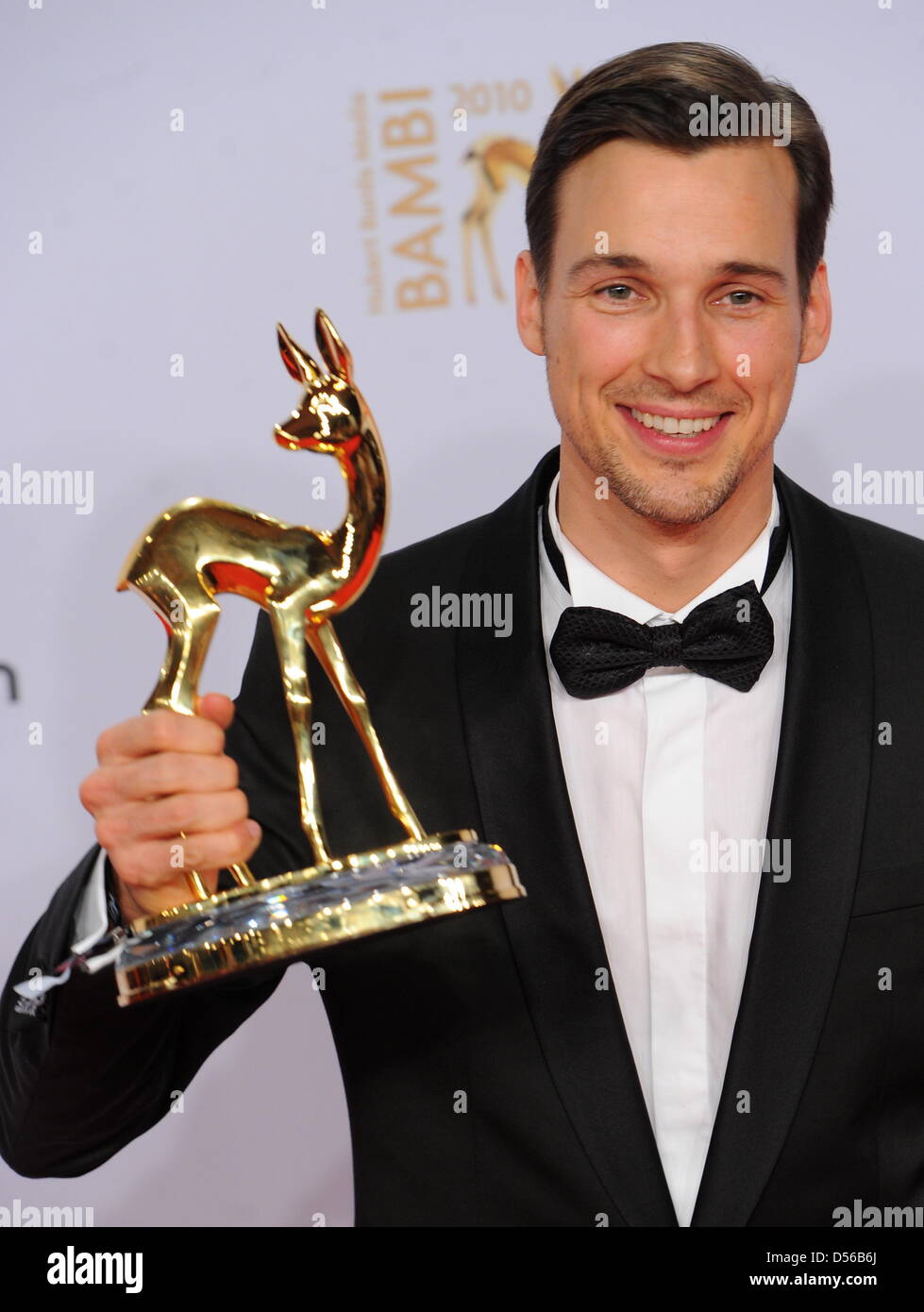 German actor Florian David Fitz poses after receiving the Bambi Trophy ...