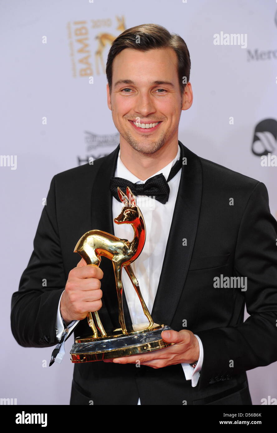 German actor Florian David Fitz poses after receiving the Bambi Trophy ...
