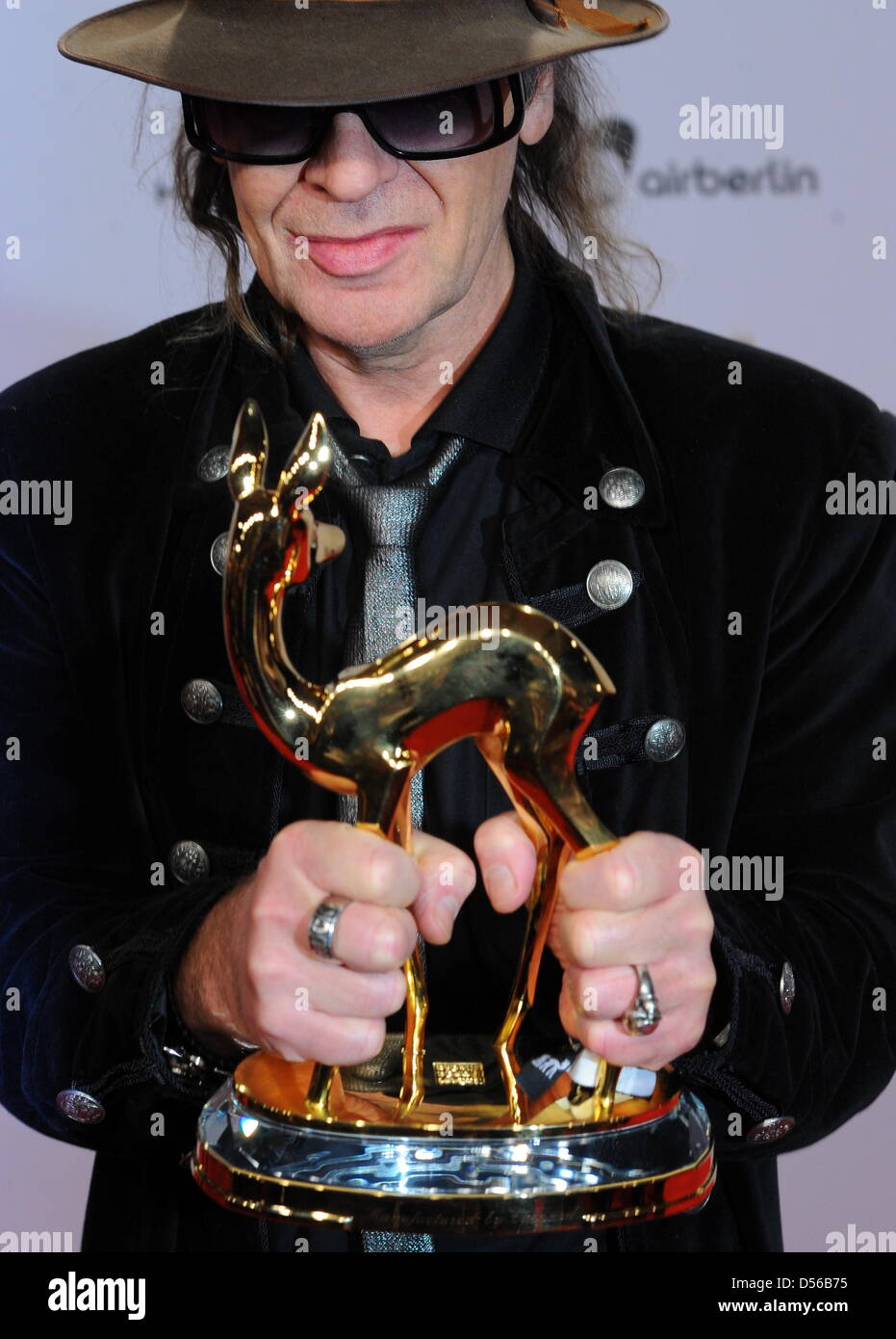 German singer and songwriter Udo Lindenberg poses after receiving the ...
