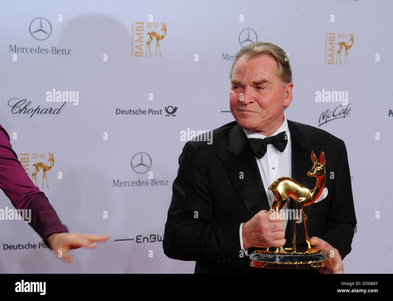 German actor Fritz Wepper poses after receiving the Bambi Trophy during ...