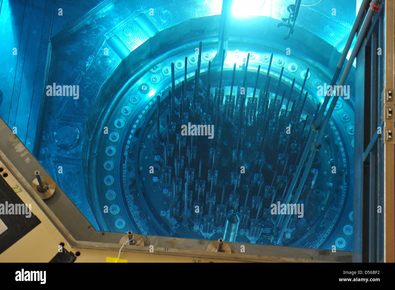 A pressure vessel with fuel rods at nuclear power plant Grafenrheinfeld ...