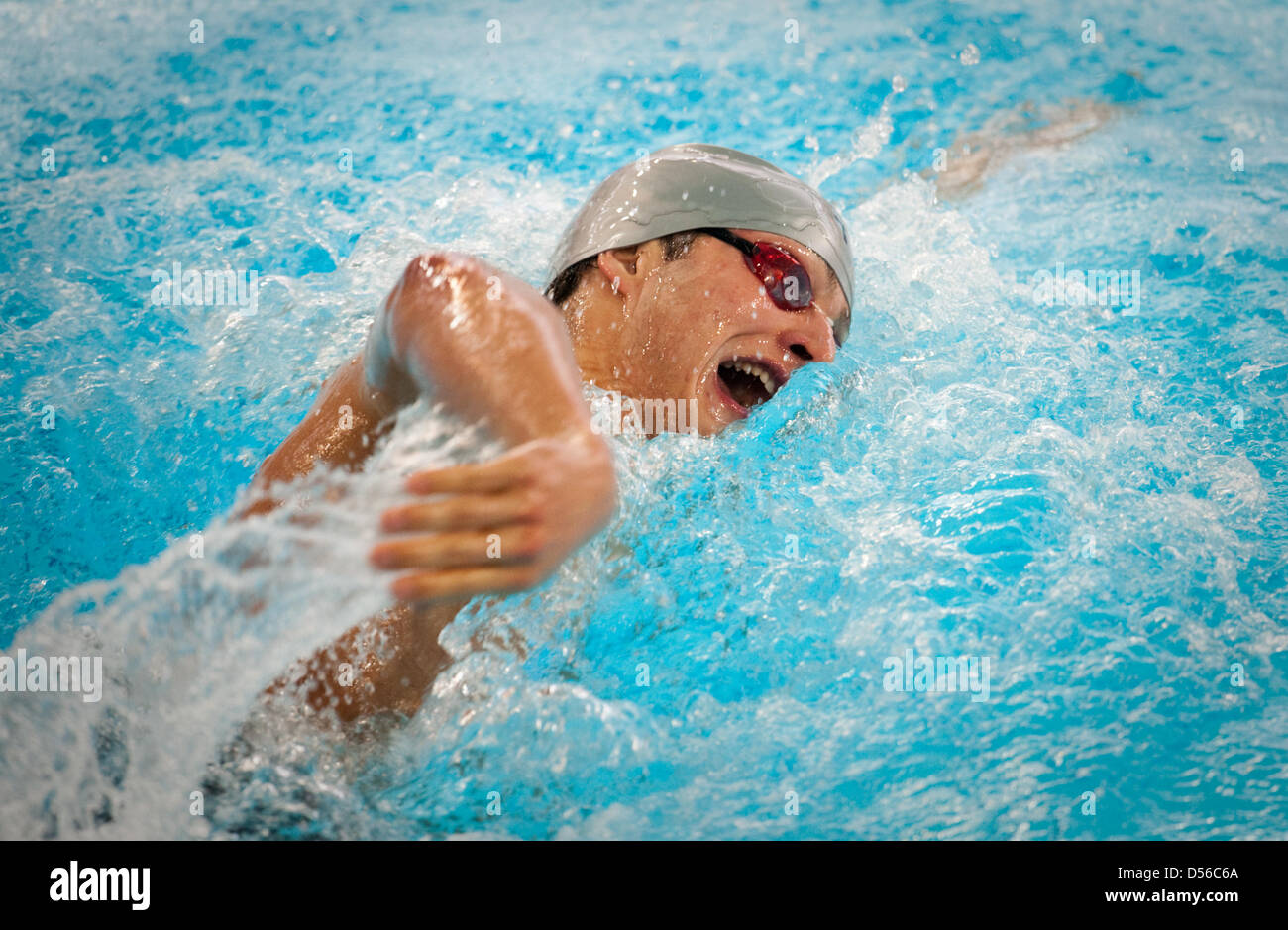 German swimmer Steffen Deibler competes in the 200 metres medley heat ...