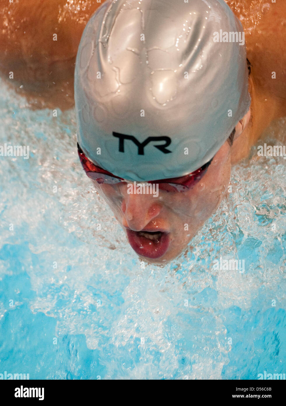 German swimmer Markus Deibler competes in the 200 metres medley heat ...