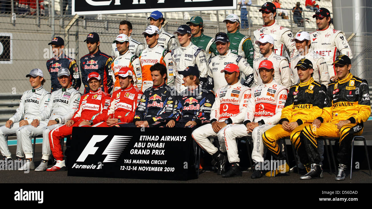 The official group photo of Formula One race drivers is taken before ...