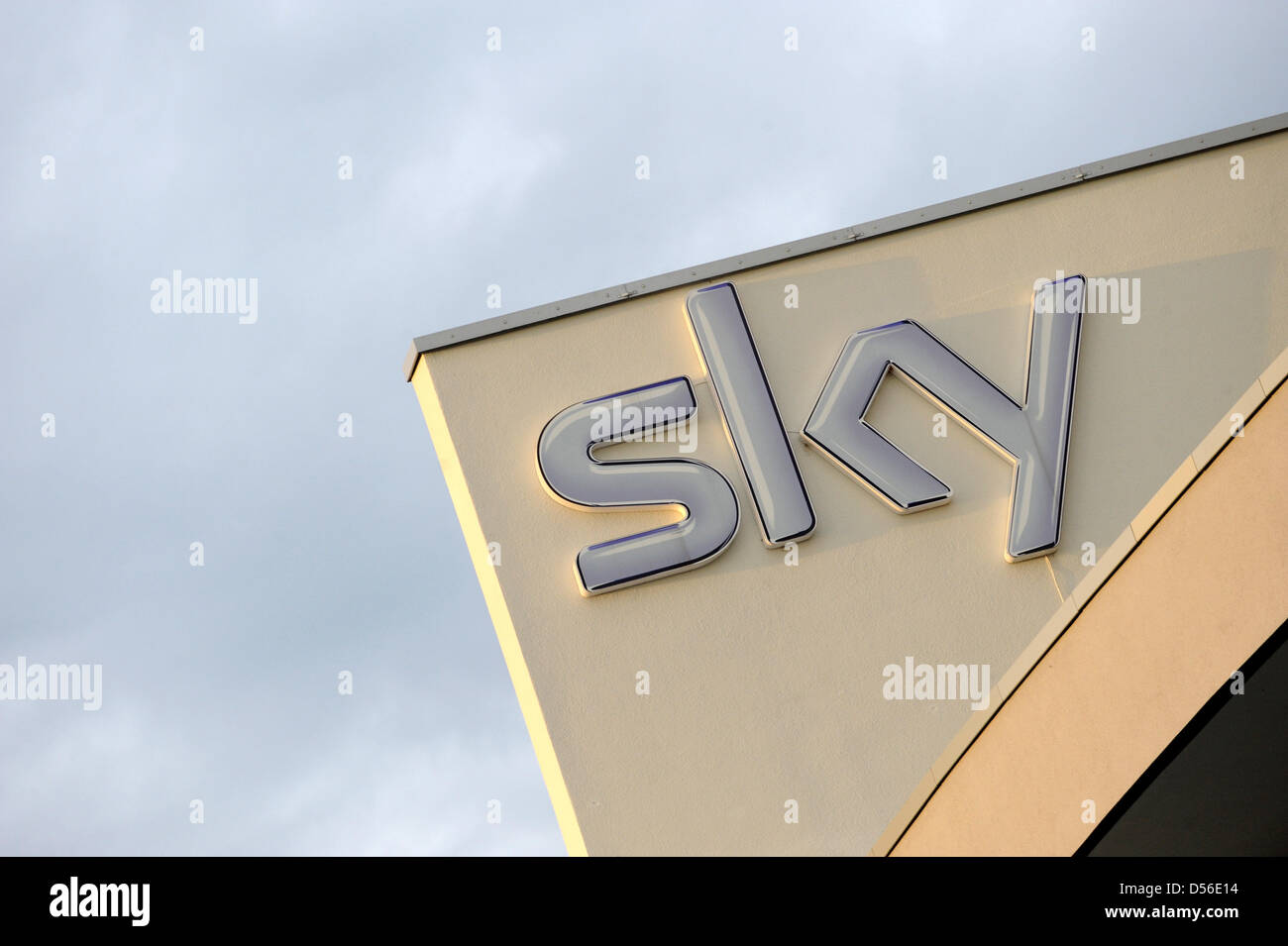 The logo of the pay-TV broadcaster sky Germany is pictured at the head ...
