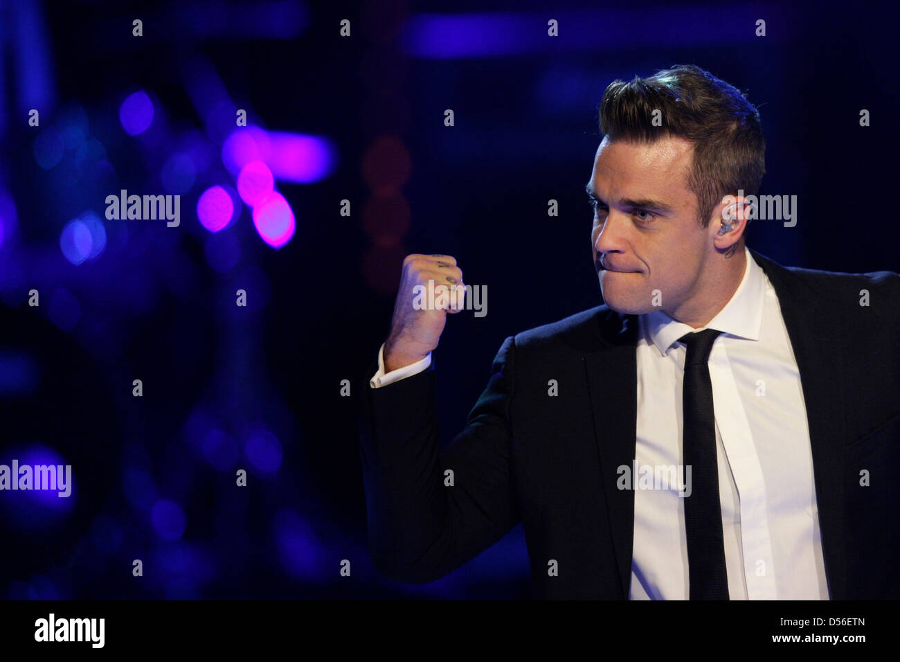 British musician of Take That performs during German TV casting show ...