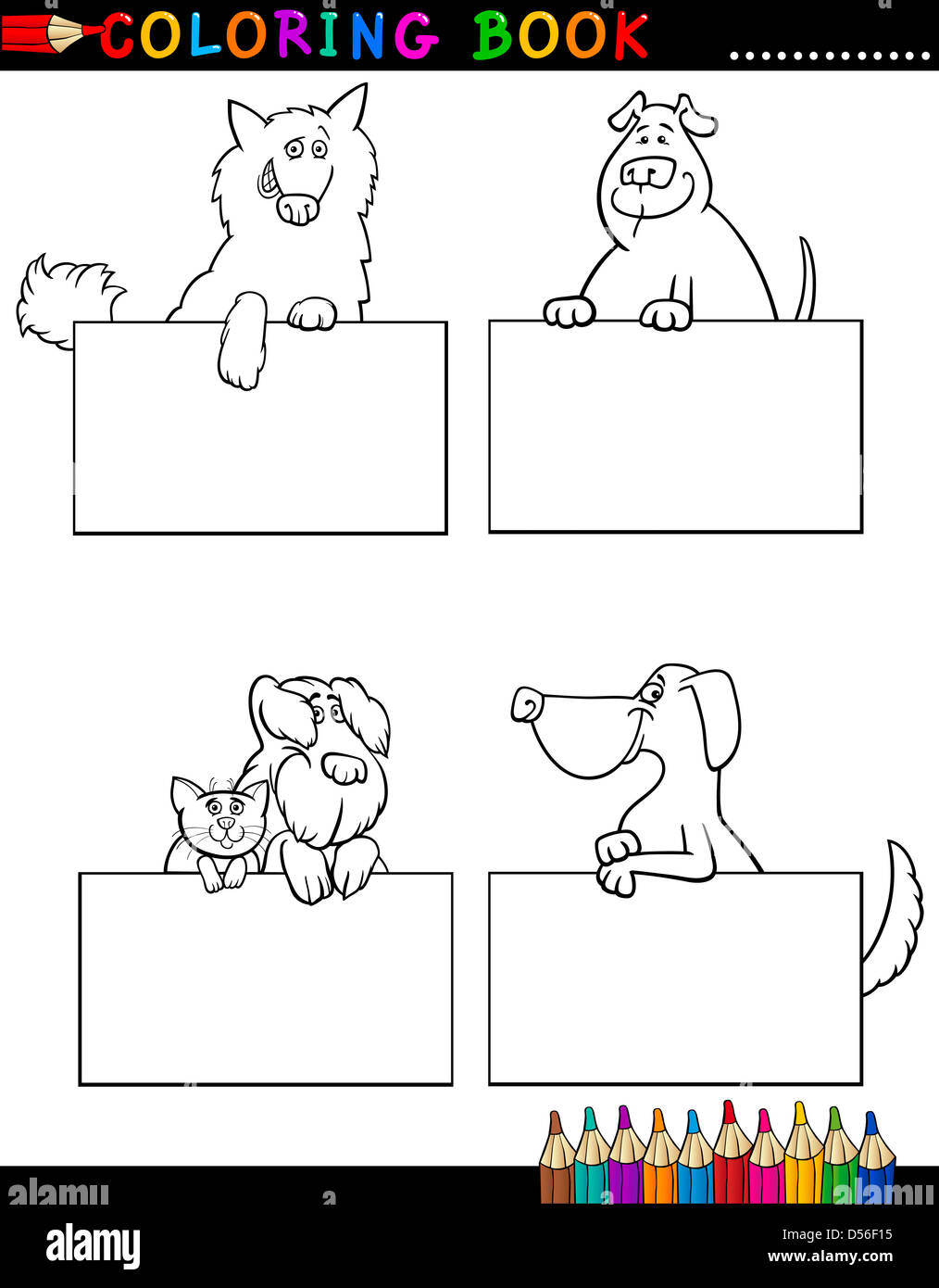 Coloring Book or Coloring Page Black and White Cartoon Illustration of ...