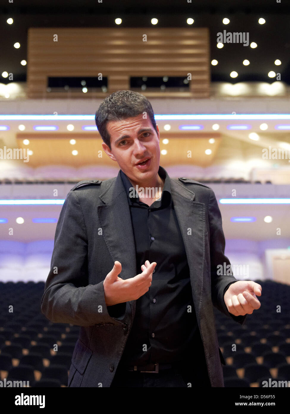 French countertenor singer Philippe Jaroussky poses in the empty aula ...