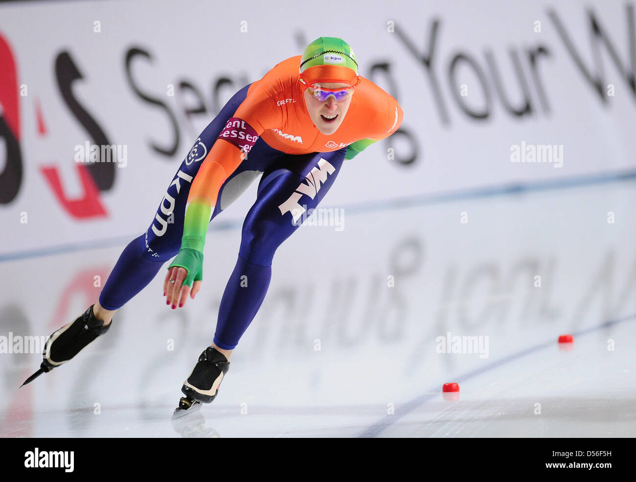 Dutch athlete Ireen Wuest smiles after the 1500 m women's run at the ...