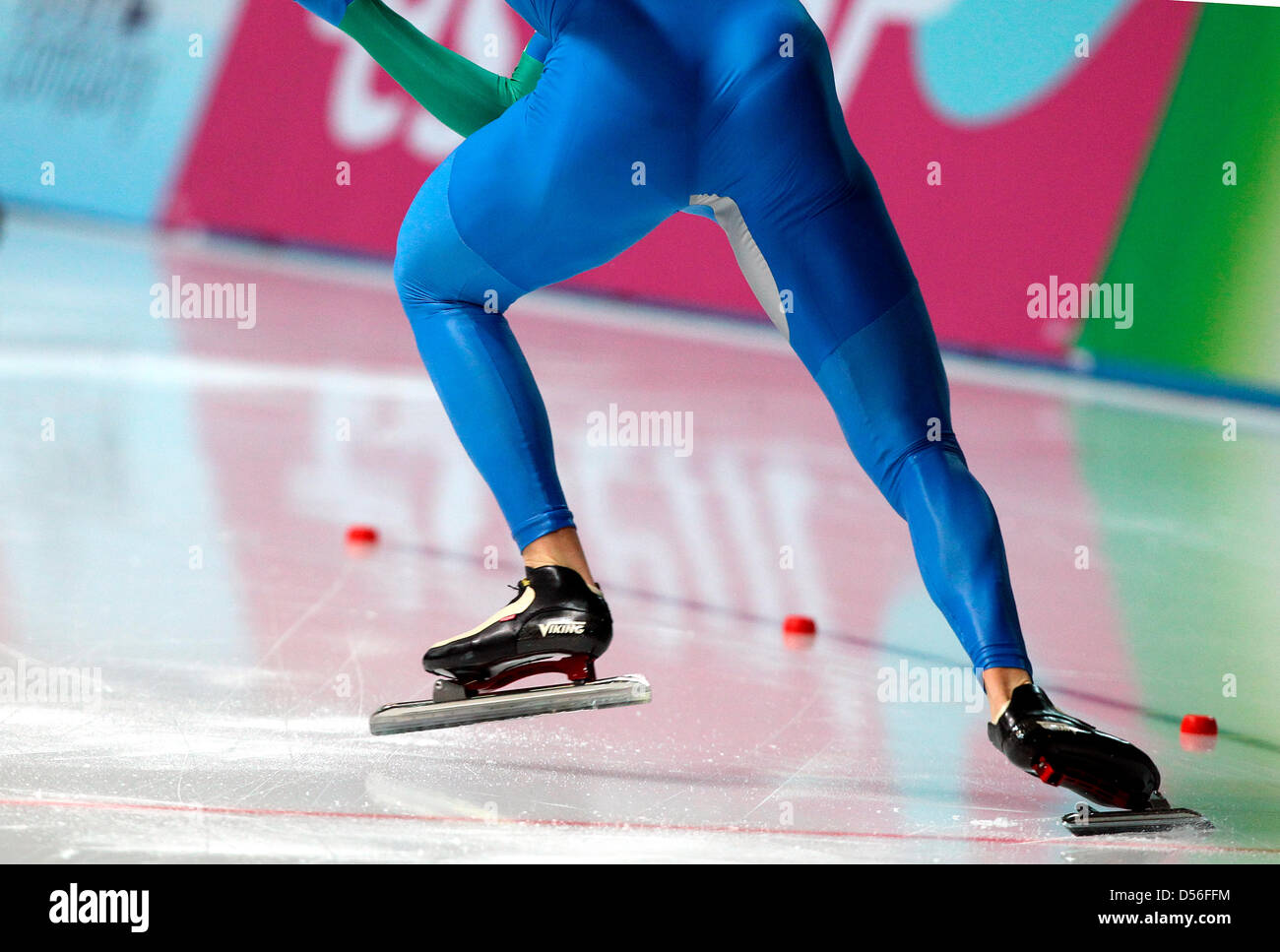 A top athlete races during the Speed Skating World Cup in Berlin ...
