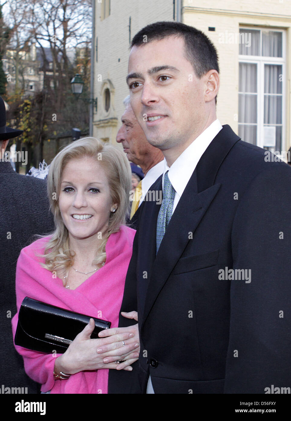 Nicolas Guillermo and his girlfriend attend the church wedding of ...