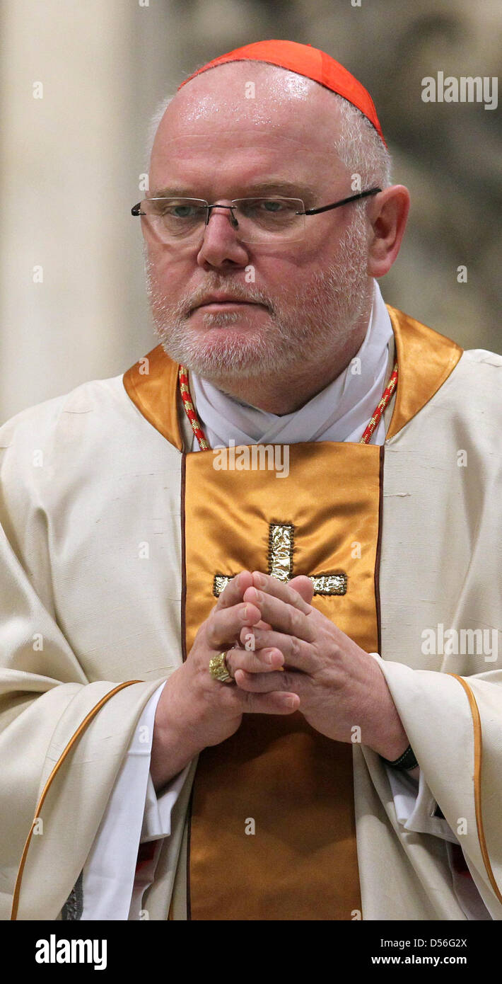 The Archbishop of Munich and Freising, Reinhard Cardinal Marx, wears ...