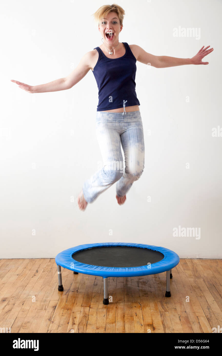 Trampoline Woman Fitness High Resolution Stock Photography and Images ...