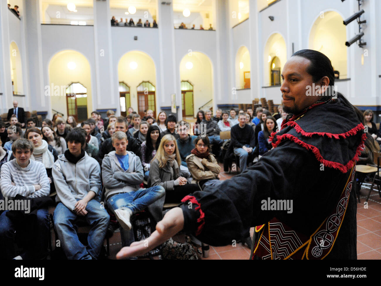 Brian Zepeda of the Seminole tribe of Florida tells pupils about the ...