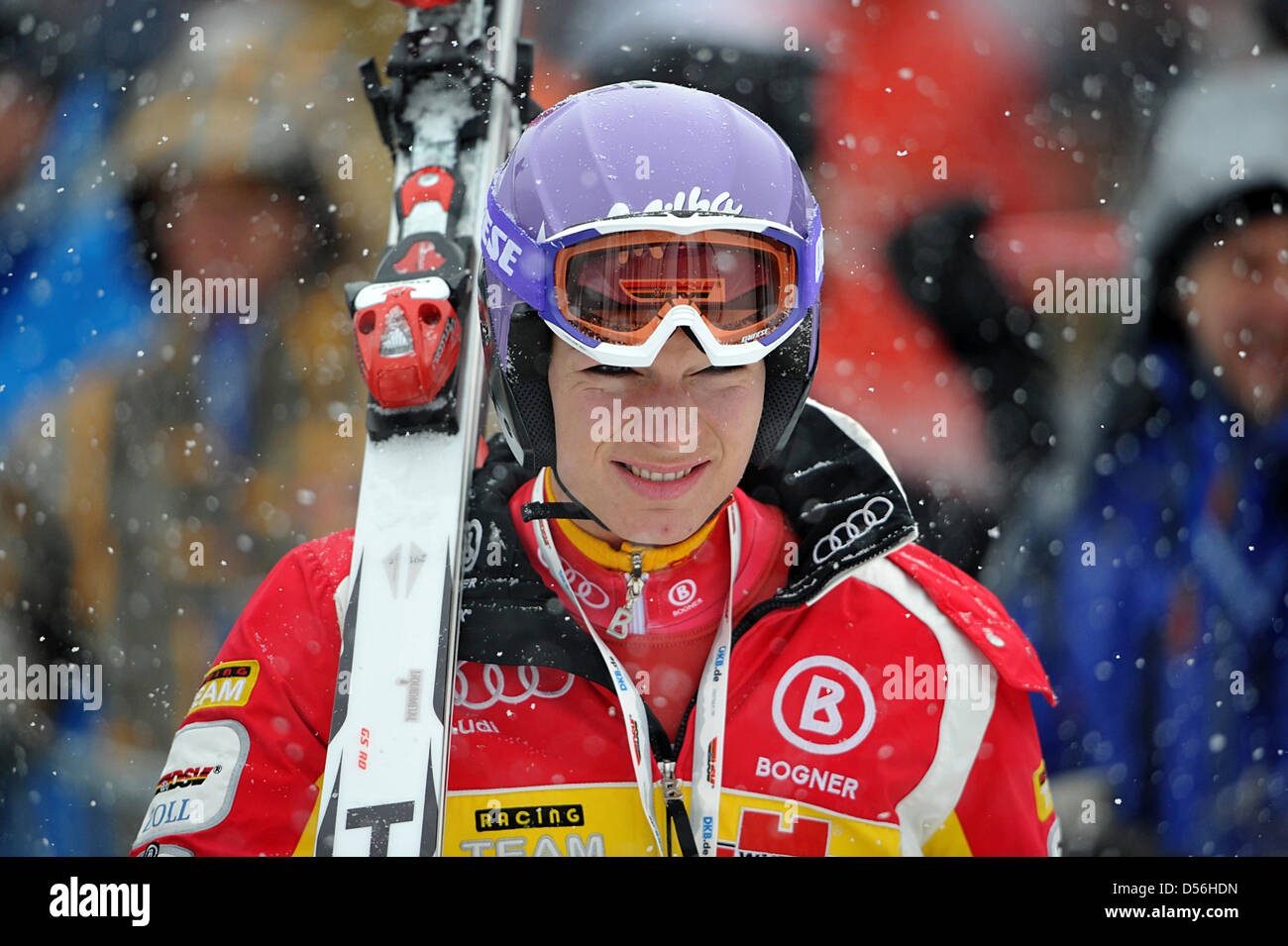 German Maria Riesch pictured during the giant slalom event at the ...