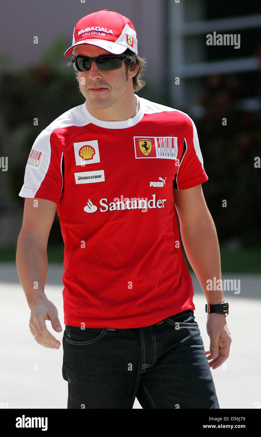Spanish Formula One driver Fernando Alonso of Scuderia Ferrari smiles ...