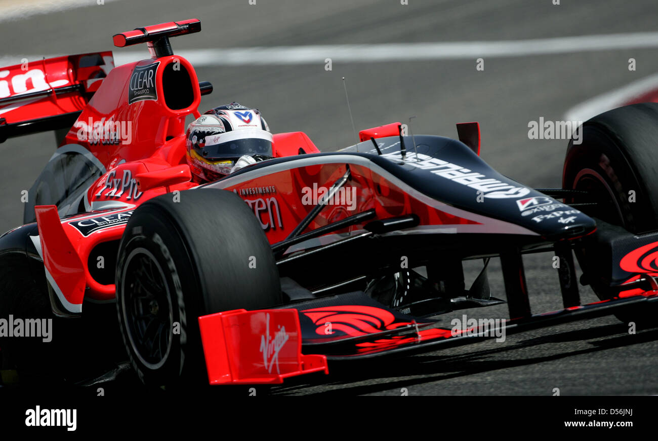 German Formula One driver Timo Glock of Virgin racing during Practice 1 ...