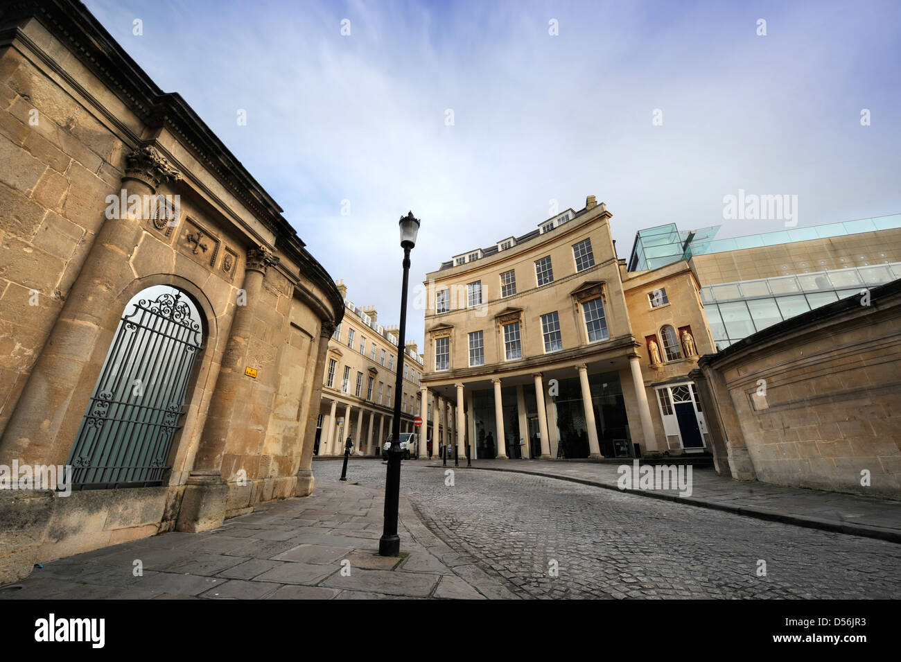 View of the Bath Thermae Spa (right) from Hot Bath Street with the ...