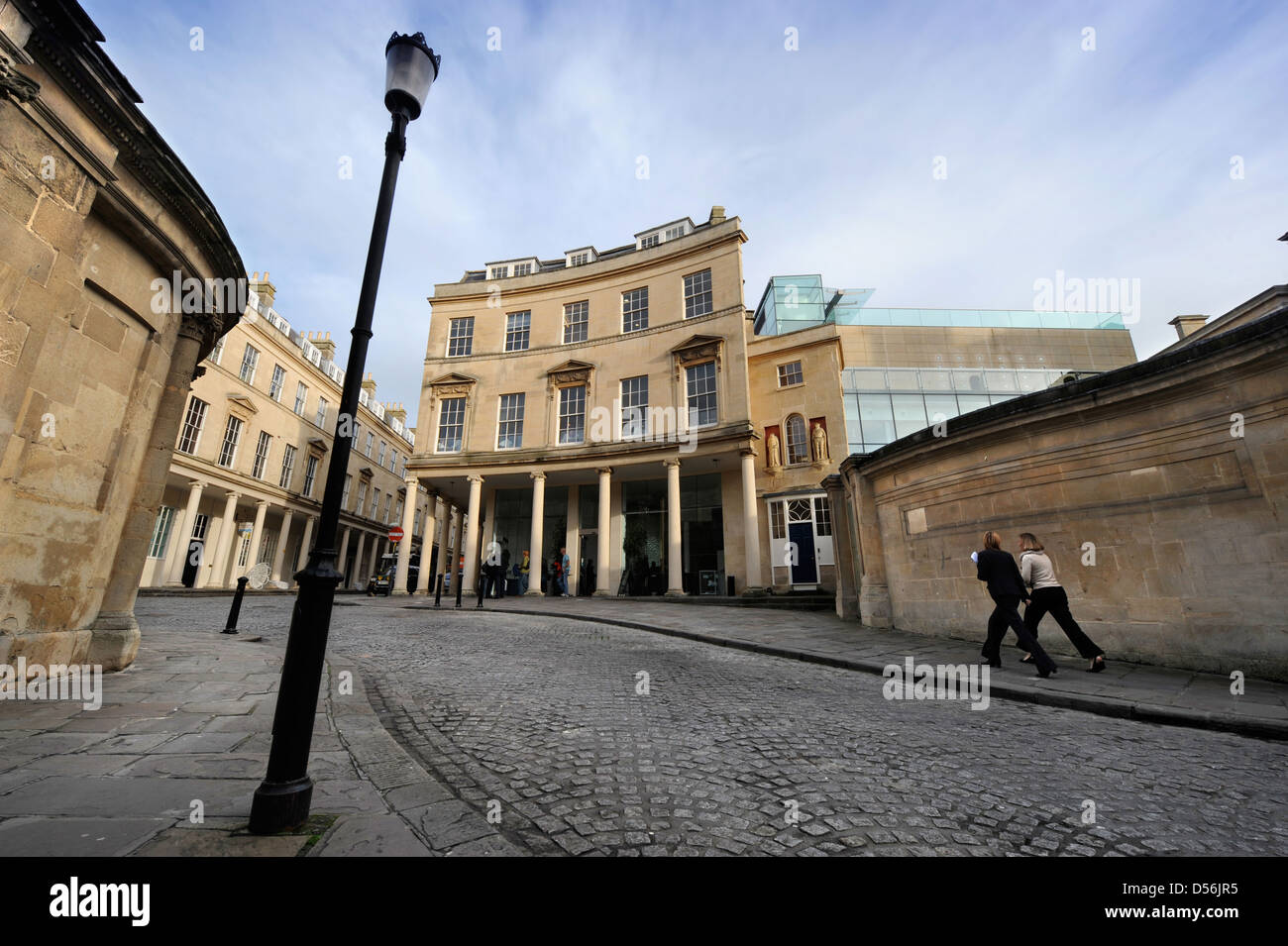 View of the Bath Thermae Spa (right) from Hot Bath Street with the ...