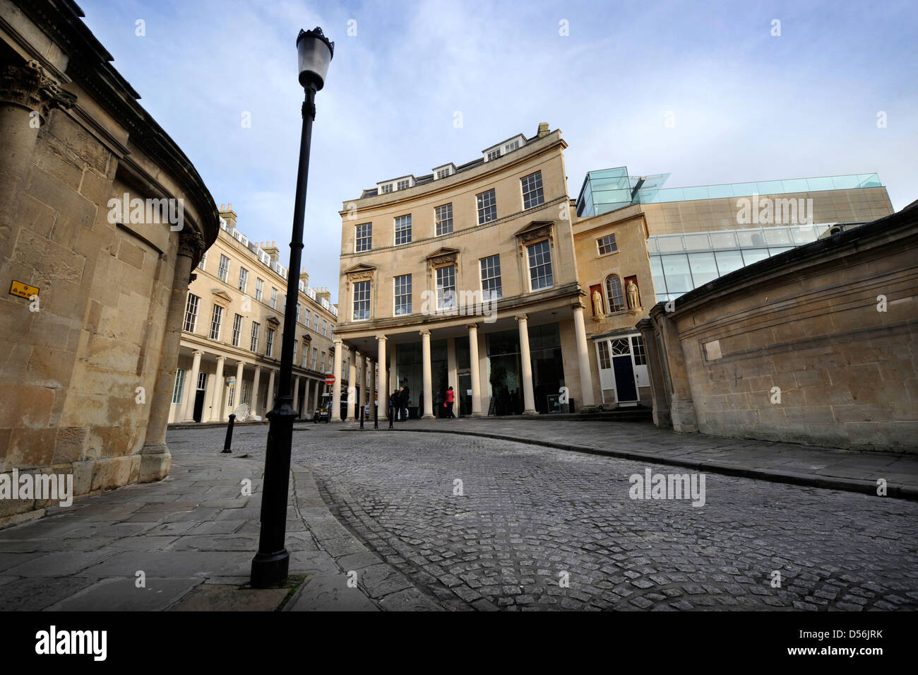 View of the Bath Thermae Spa (right) from Hot Bath Street with the ...