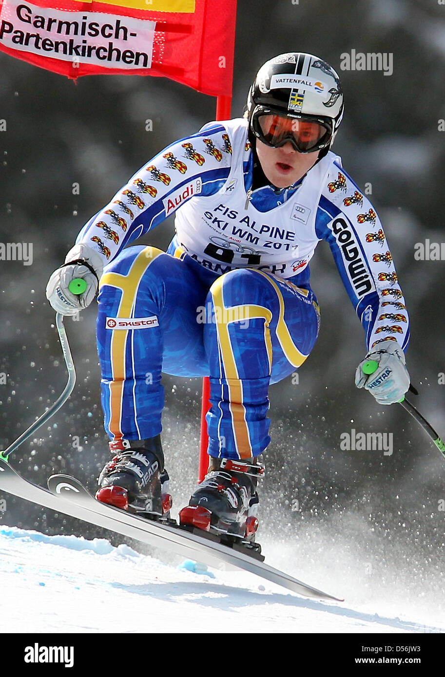 Sweden's Anja Parson competes in the Super G event in Garmisch ...