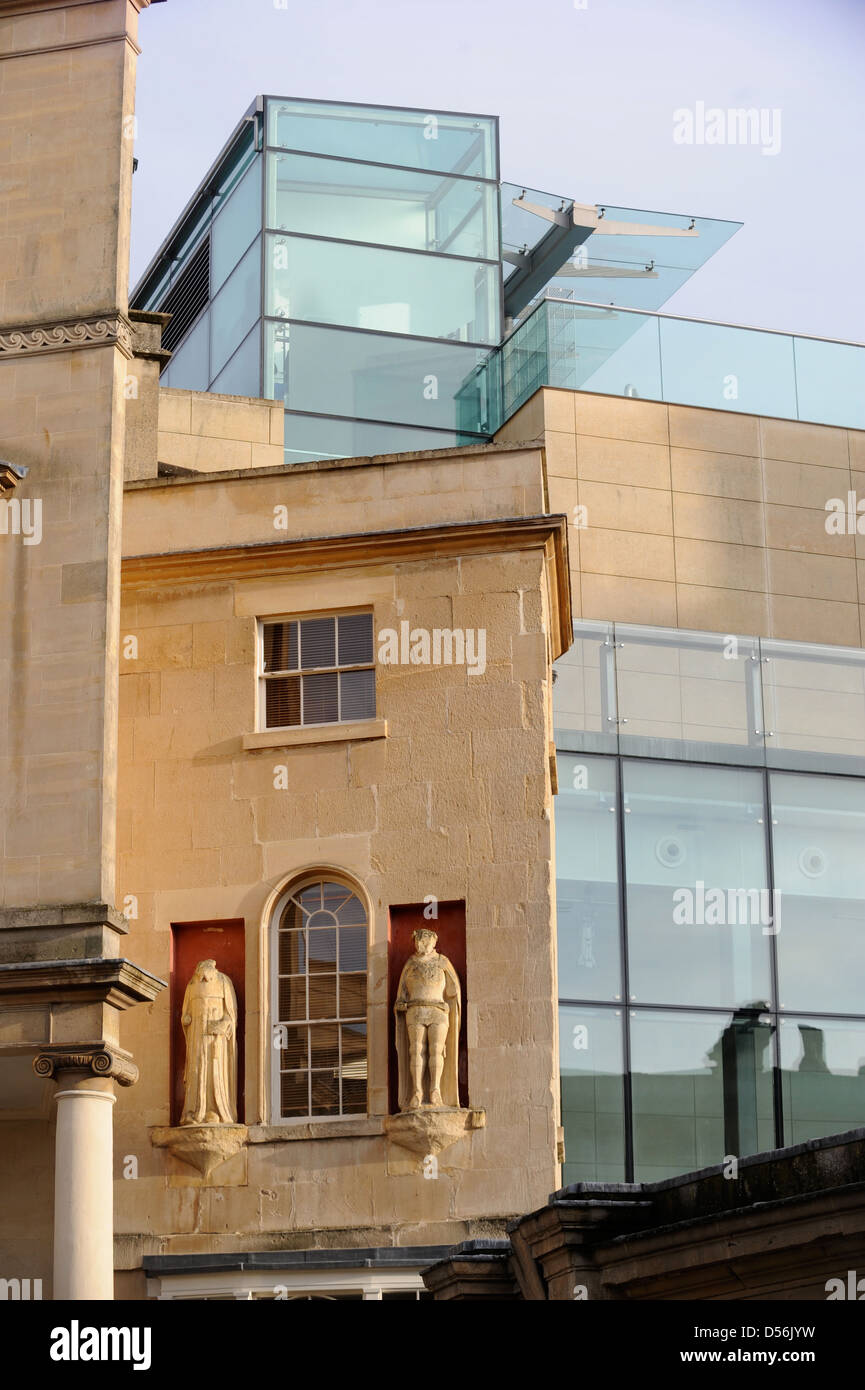 Detail of old Georgian architecture blending into the contemporary Bath ...