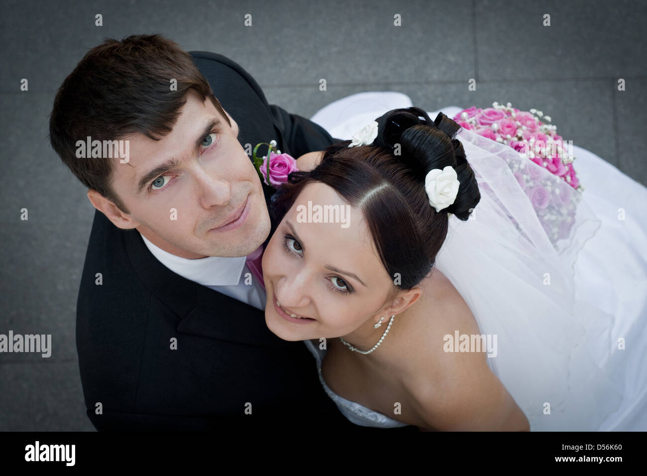 happy newly-married couple in embraces of each other Stock Photo - Alamy