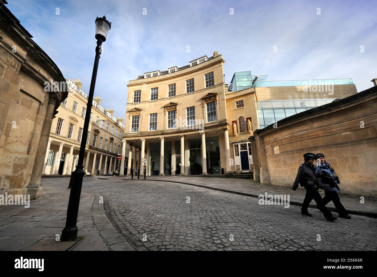 View of the Bath Thermae Spa (right) from Hot Bath Street with the ...