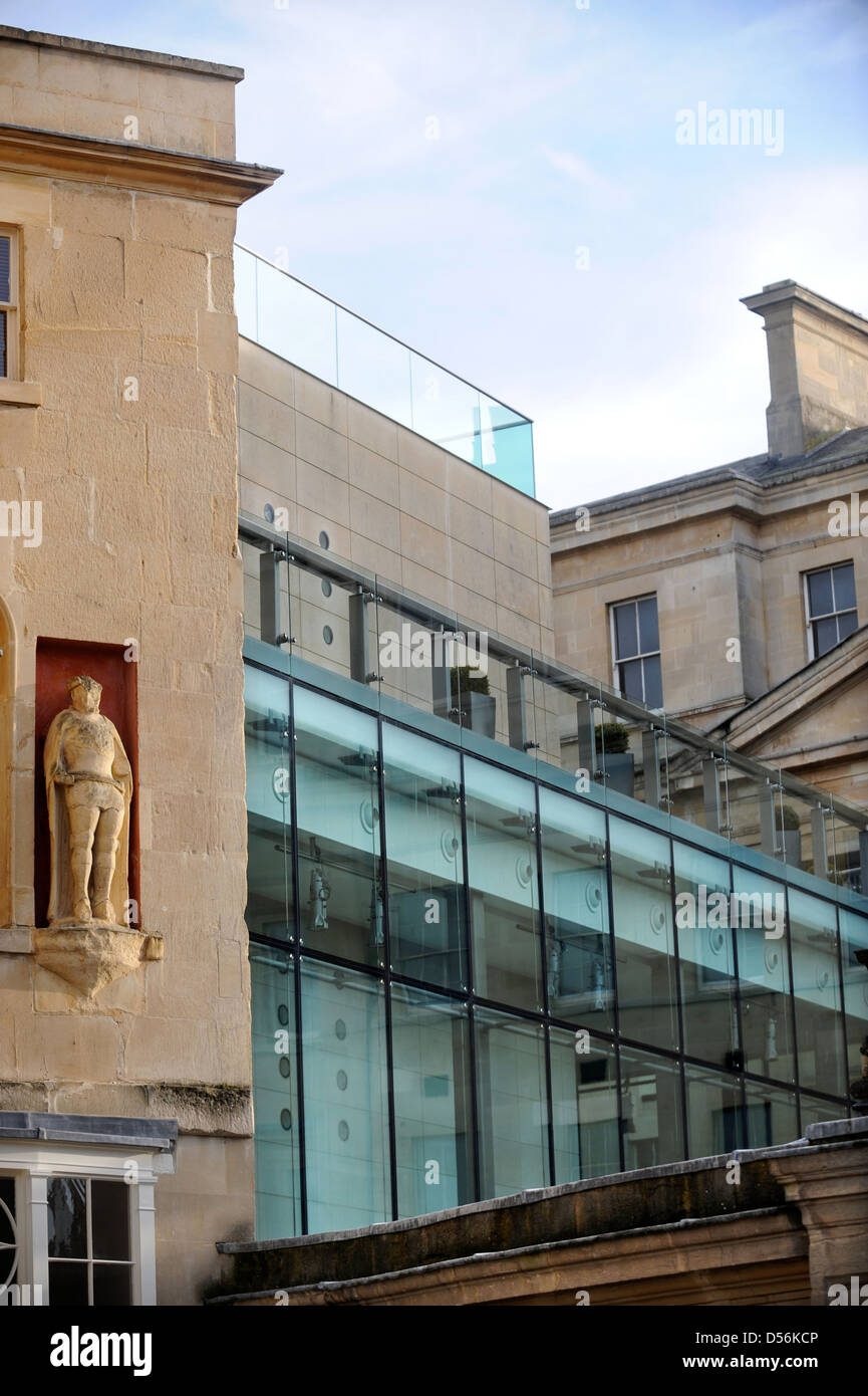 Detail of old Georgian architecture blending into the contemporary Bath ...
