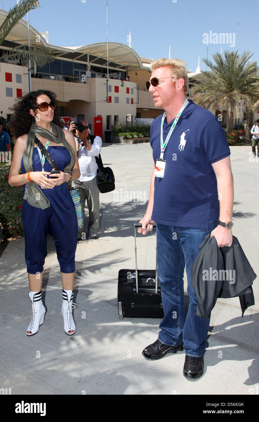 Boris Becker and his wife Lilly visit the Formula One Grand Prix of ...