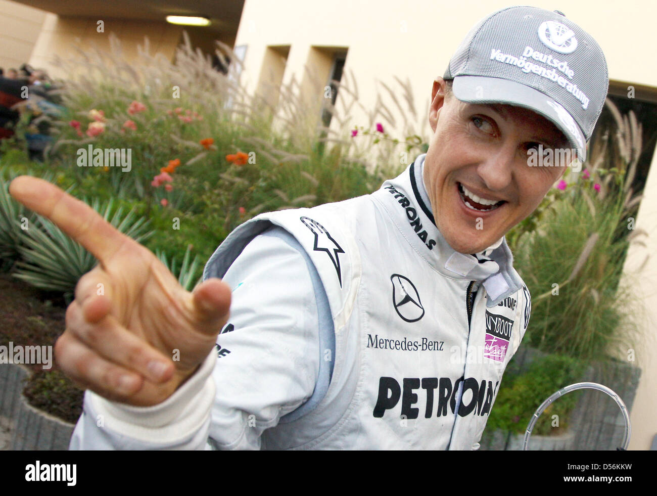 German Michael Schumacher of Mercedes Grand Prix seen after the Formula ...