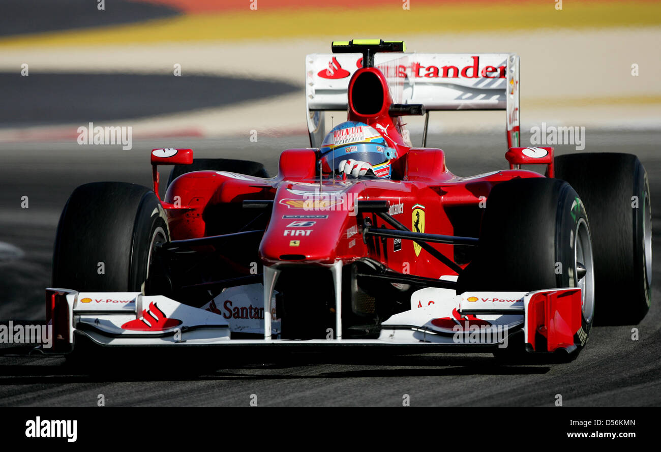 Spanish Fernando Alonso of Ferrari races during the Formula One Grand ...