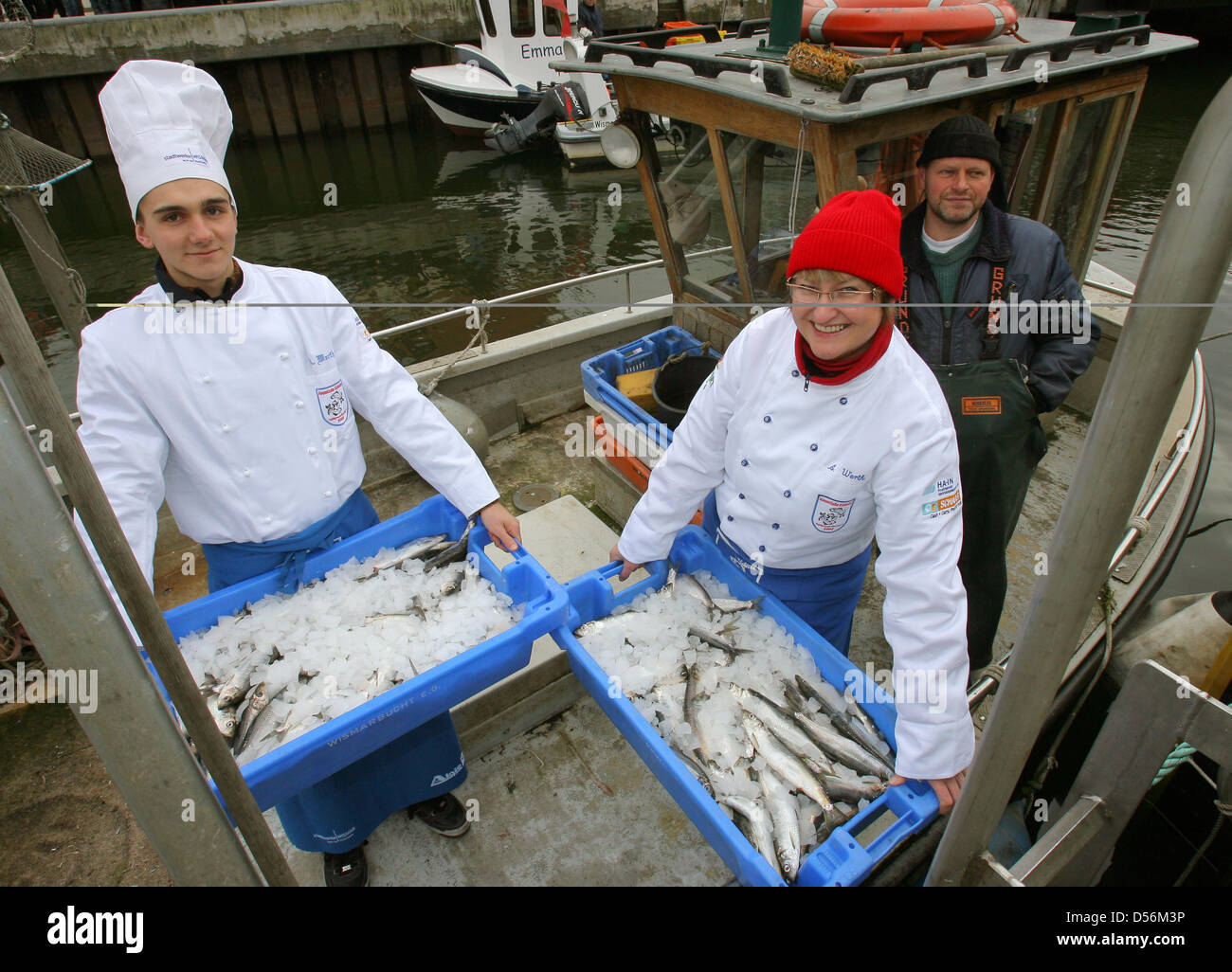 The symbolical landing of the herrings during the opening ceremony of ...