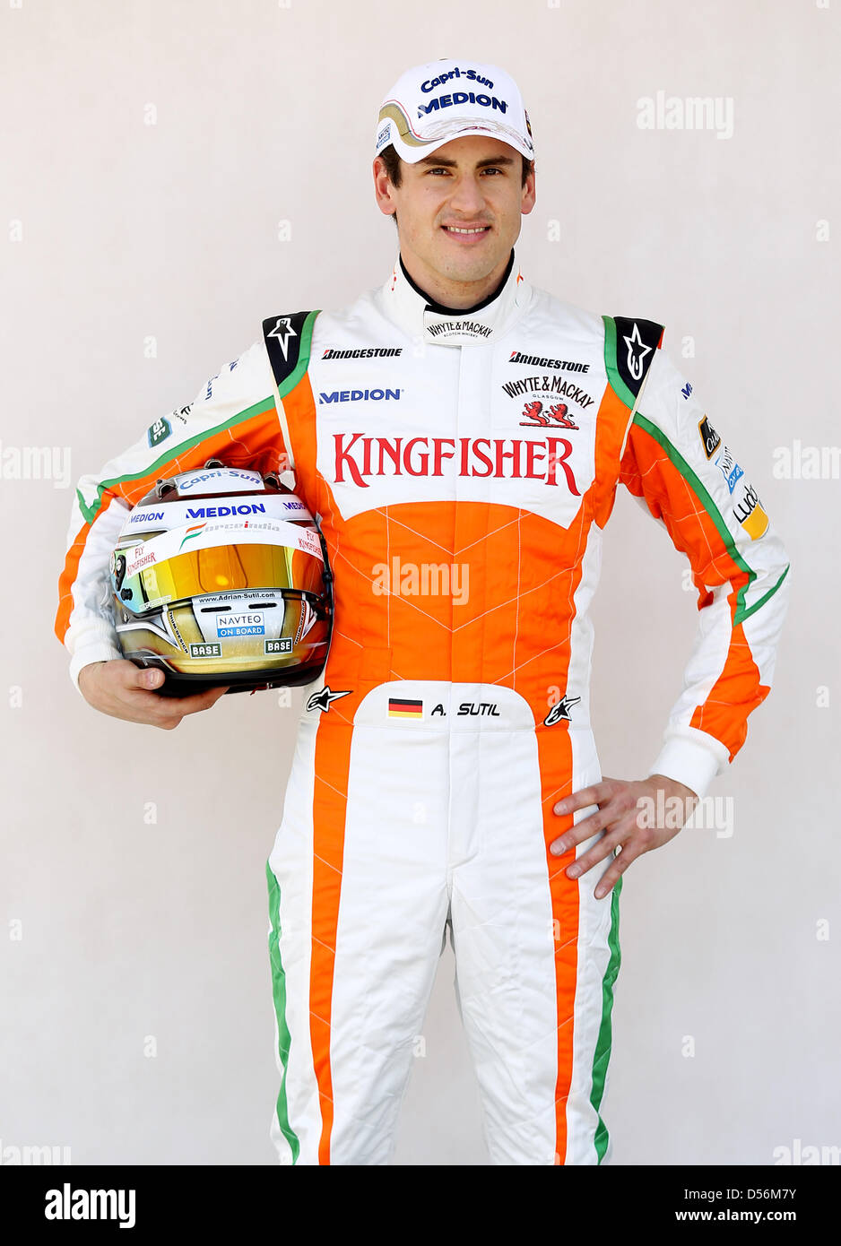 Italian Formula One driver Vitantonio Liuzzi of Force India poses for ...