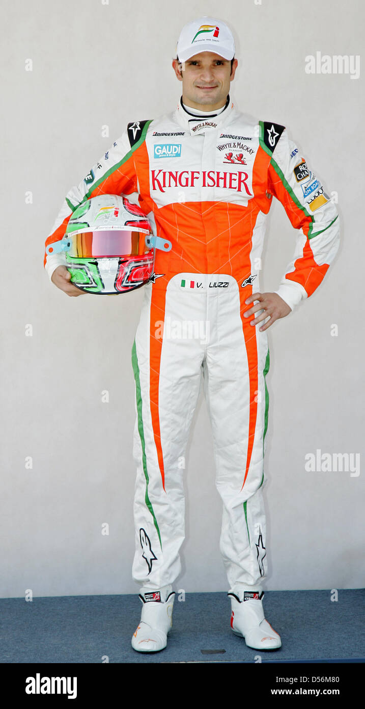 Italian Formula One driver Vitantonio Liuzzi of Force India poses for ...