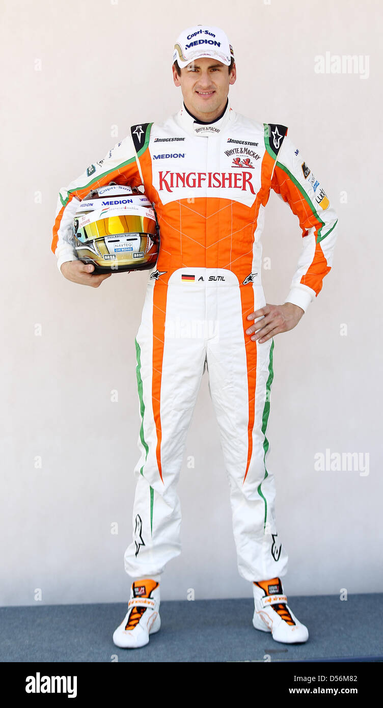 Italian Formula One driver Vitantonio Liuzzi of Force India poses for ...