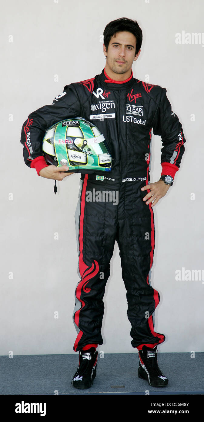 Brazilian Lucas di Grassi of Virgin Racing poses for photographers at ...