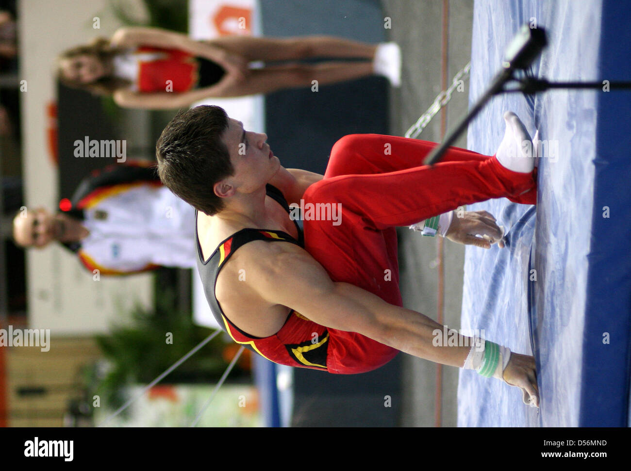 German Philipp Boy shown in action during the Men's high bar finals at ...