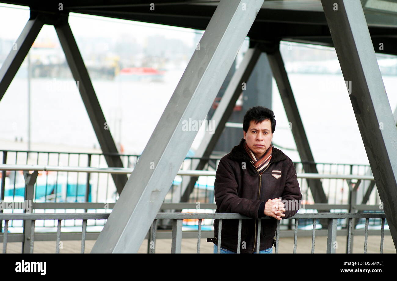 Mexican journalist Pedro Matias during a press call at the harbour in ...